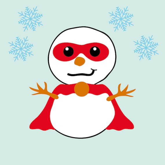 Snowman svg / superhero clipart / snowman clipart / christmas