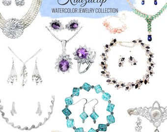 Watercolor jewelry | Etsy