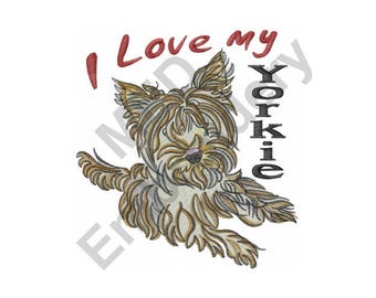 Yorkie embroidery | Etsy