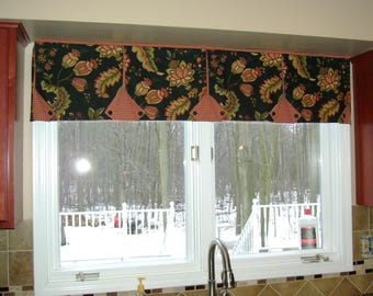 Custom Window Treatments FLAT BELL VALANCE w/Grommets made