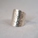 Small Rounded Shield ring in Sterling Silver hammered silver