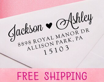 Gorgeous Modern Calligraphy Address Stamp Wedding Invitation