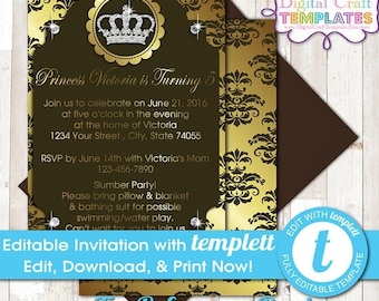 Tiara invitation | Etsy