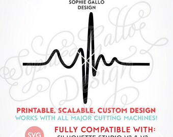Heartbeat svg | Etsy