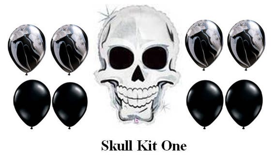 Skull Balloons Macabre Balloon Bouquets Halloween Decor