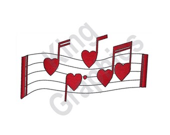 Heart music notes | Etsy