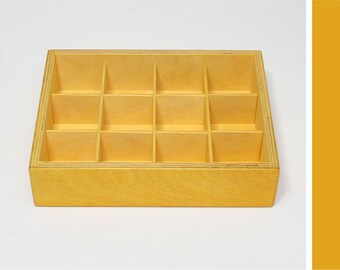 10 Compartments Wooden Storage Box / Red Collection Box