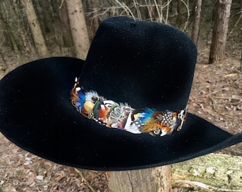 Feather hat band | Etsy