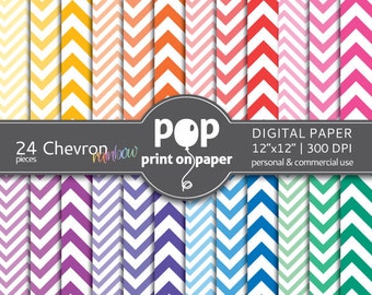 INSTANT DOWNLOAD Multicolored Chevron Zig zag digital