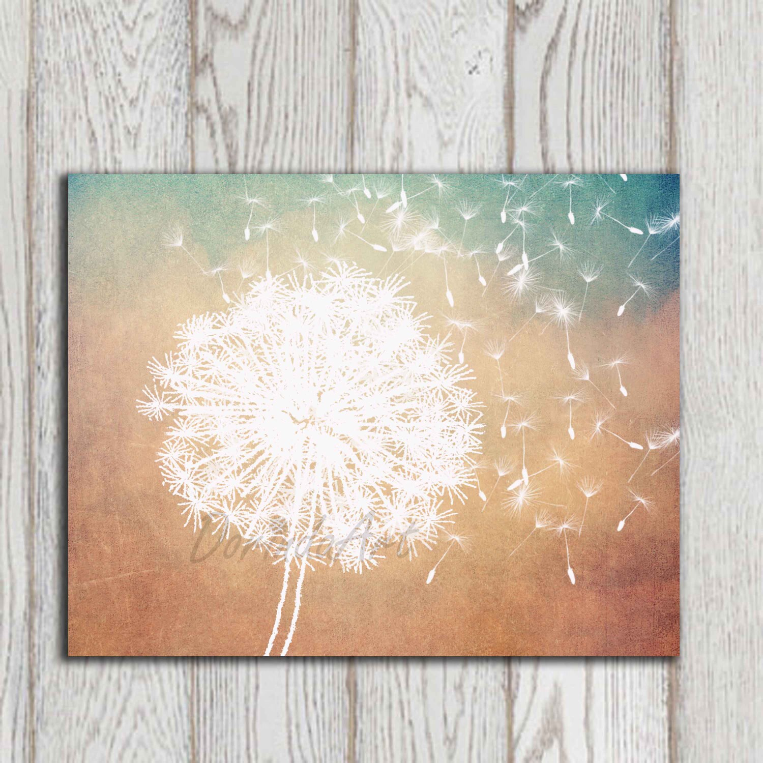 Dandelion poster print Dandelion Wall art printable Copper