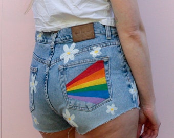 Hand painted shorts | Etsy