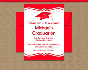 High School Graduation Invitation Template Chalkboard