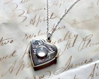 Moonstone locket | Etsy