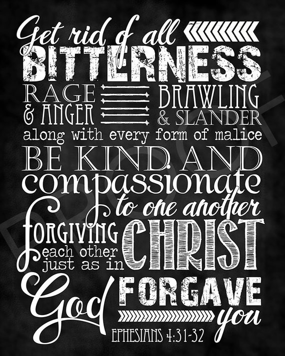 Scripture Art Ephesians 4:31-32 Chalkboard Style