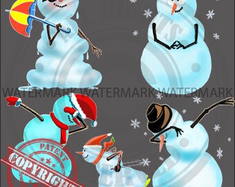 Snowman clip art | Etsy