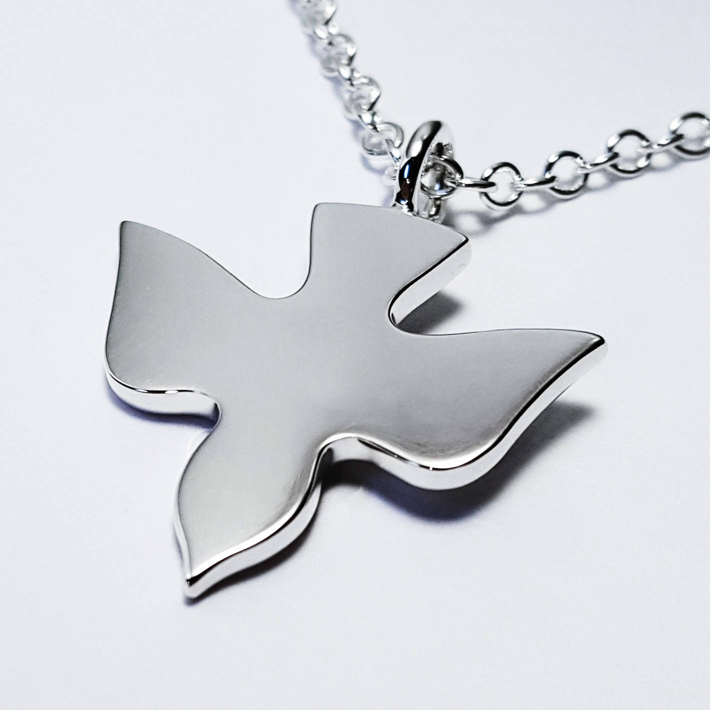 Sterling Silver Dove Necklace Pendant Flying Dove Necklace