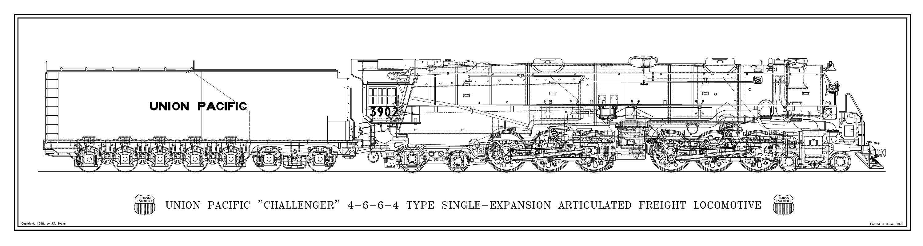Union Pacific Big Boy Drawing