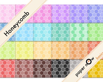 Bee Digital Paper. Honeycomb Scrapbook Paper. Bumble Bee