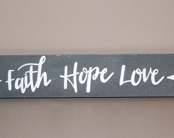 Faith hope love sign | Etsy