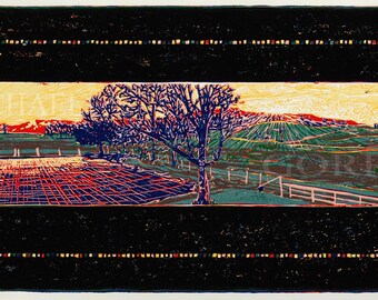 Reduction woodcut | Etsy