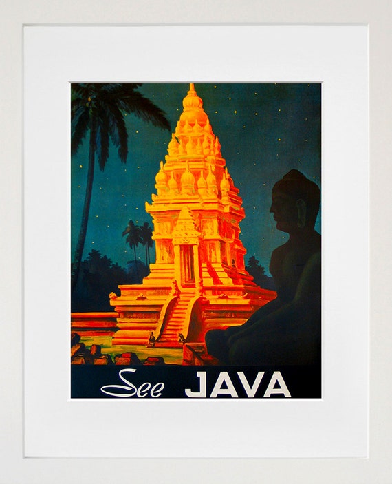 Java Travel Poster Indonesia Decor Wall Art Print ZT267