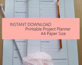 Knitting Crochet Planner Notebook Journal Printables PDF