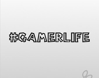 Gamer wall vinyl decal game room decal video game wall art