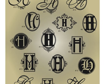 Monogram letter h | Etsy