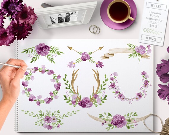 flower clipart, rustic clipart, wedding clipart, rustic clip art ...