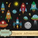 Chalkboard Rockets Clipart Chalkboard Outer Space Clip art