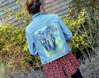 Hand painted denim | Etsy