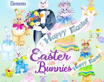 Bunny clipart | Etsy