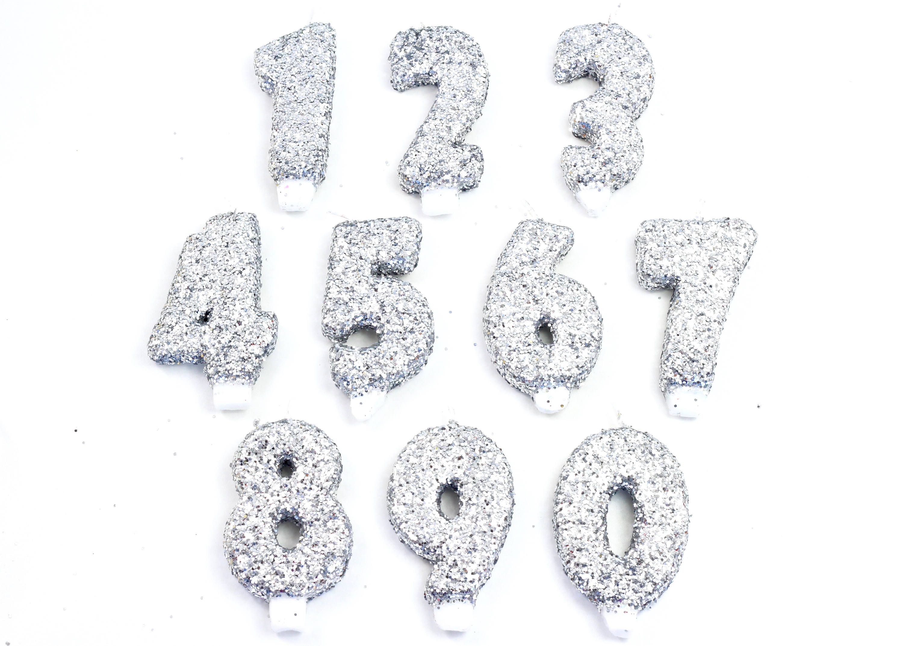 3 Number 7 Candle Giant 7 Candle Silver Candle Decor Silver Glitter 3-number-7-candle-giant-7-candle-silver-candle-decor-silver-glitter
