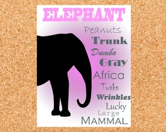 Elephant poster | Etsy