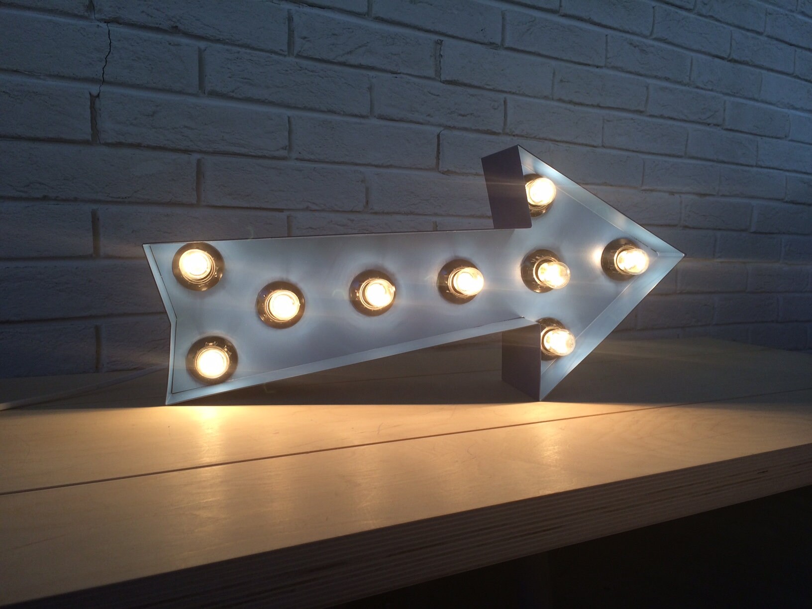 Metal arrow light up wall decor industrial home decor sign