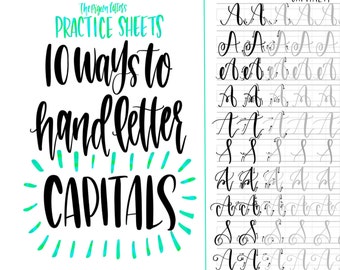 Hand Lettering Practice Sheets Modern Calligraphy Guide