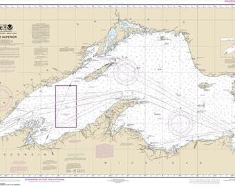 Lake superior map | Etsy