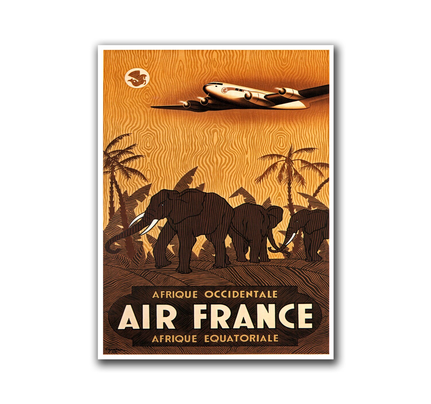 African Wall Decor Travel Poster Africa Safari Art Retro Print