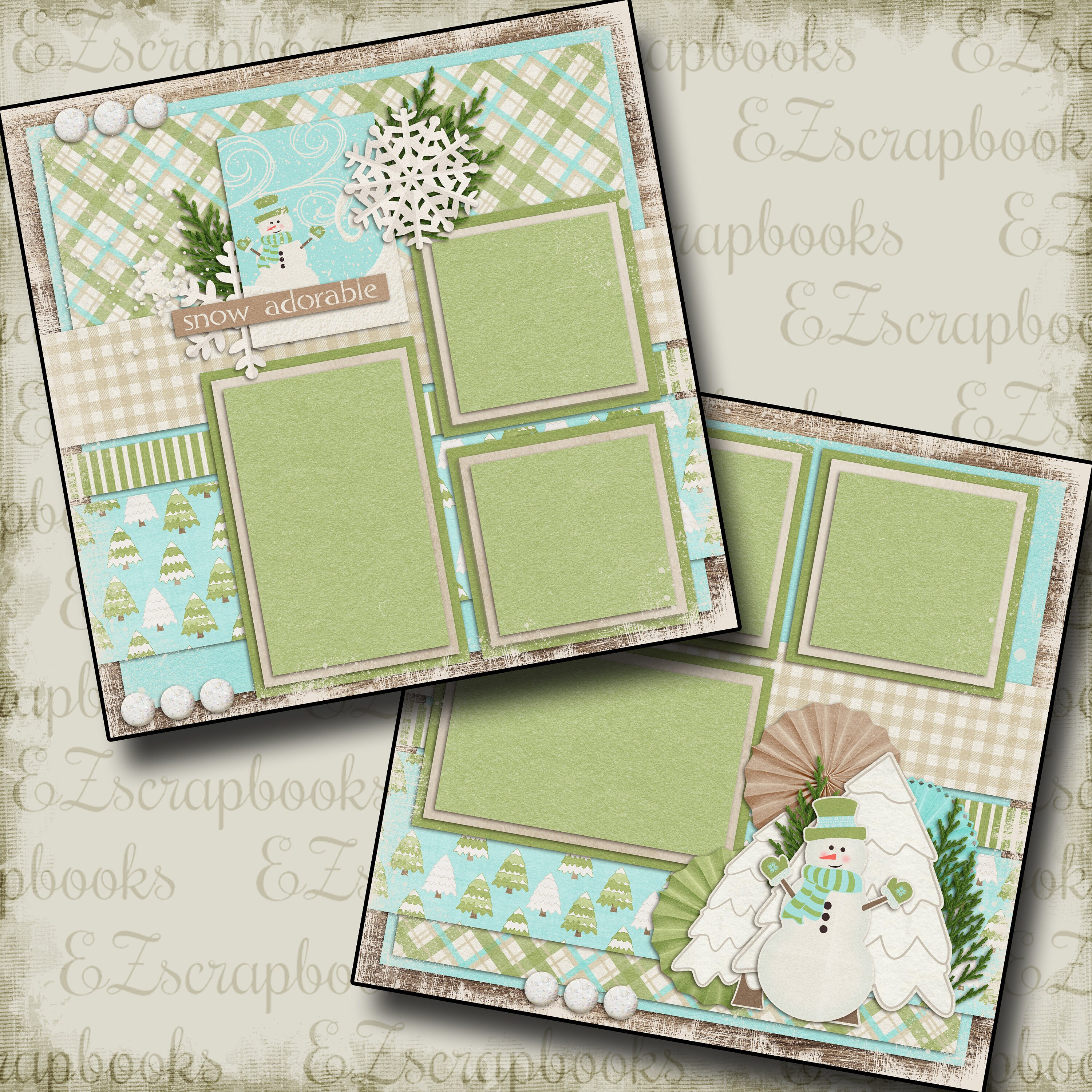 SNOW ADORABLE 2 Premade Scrapbook Pages EZ Layout 991