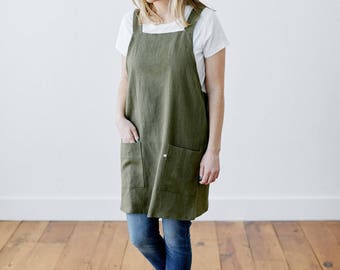 Cross back apron | Etsy