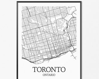 Toronto Map Art / Toronto Canada Wall Art / Print / Poster