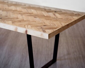 Herringbone table | Etsy