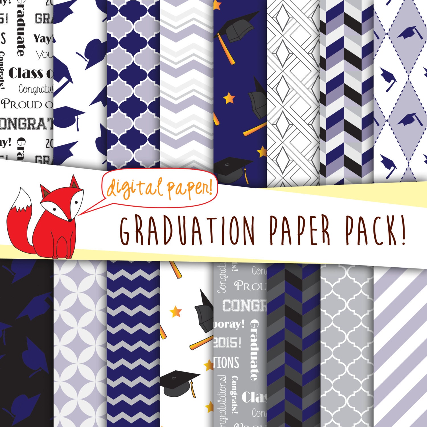 Graduation Digital Paper Class of 2016 Digital Pack