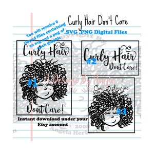 Curly hair svg | Etsy