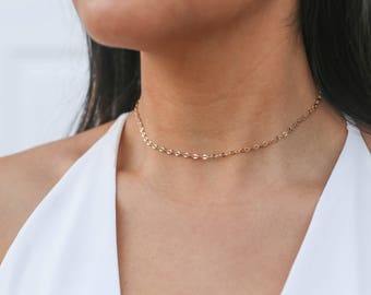 Gold choker necklace | Etsy
