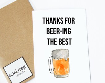 Beer thank you card | Etsy