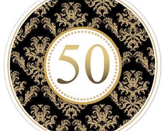 50th Anniversary Stickers Personalized Anniversary Labels