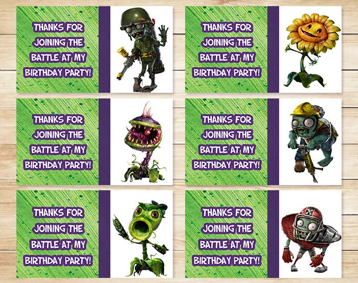 Plants Vs Zombies Birthday Party Tags Garden Warfare // Plants