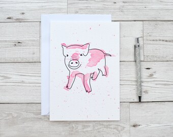 Pig card | Etsy