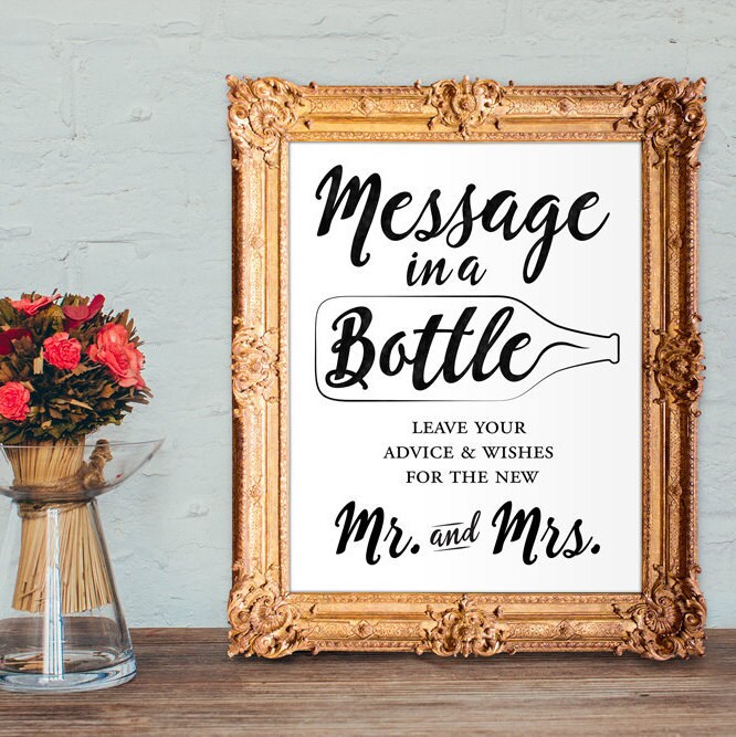 Wedding Guest Book Message in a bottle guest book advice